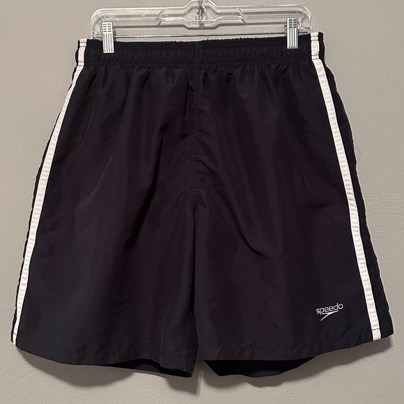 Speedo | Swim | Speedo Mens Black Swim Trunks With Grey And White Side ...